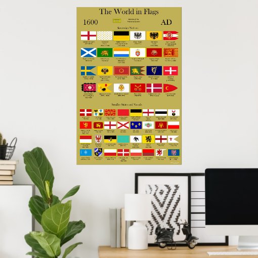1600 AD Flags of the World Poster | Zazzle
