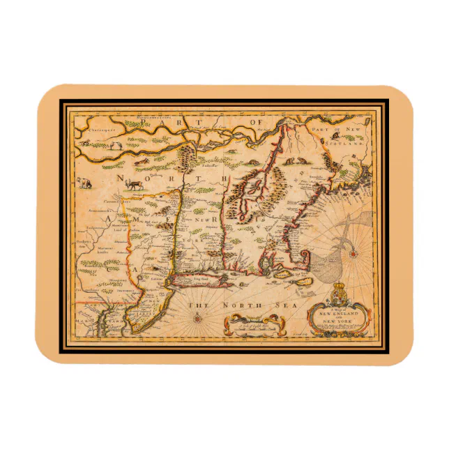 1600s New England Map of Native American Tribes Magnet | Zazzle