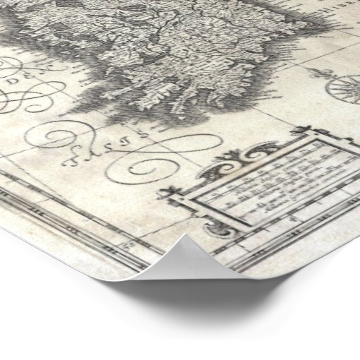 1631 Blaeu Map of the England, Scotland & Ireland Poster | Zazzle