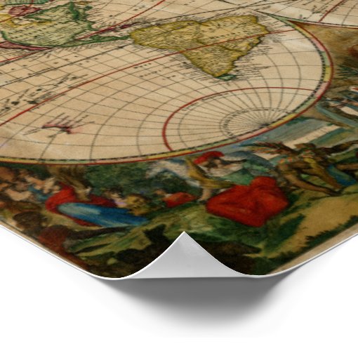 1683 Renaissance World Map Poster | Zazzle