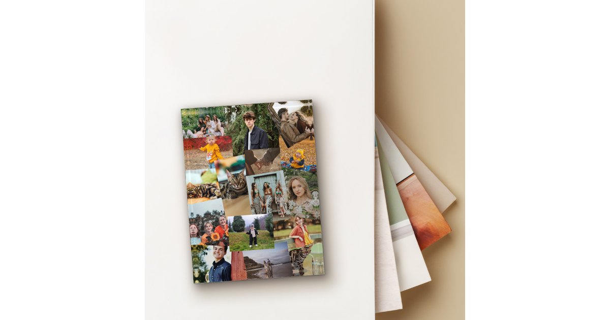 16 Haphazardly Overlapping Photos Collage Template Paperweight | Zazzle
