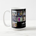 16 Photo Collage Grid - 2 Text boxes - black white Coffee Mug | Zazzle