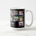 16 Photo Collage Grid - 2 Text boxes - black white Coffee Mug | Zazzle