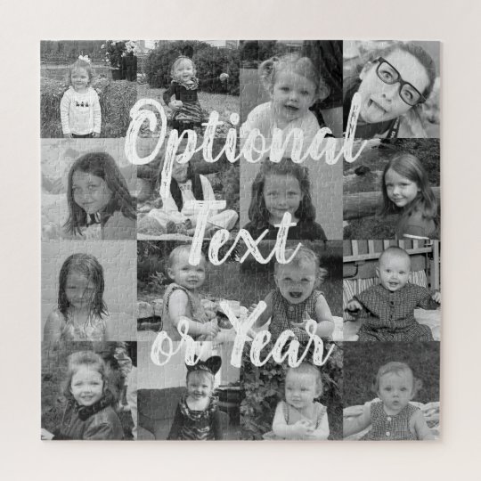 16 Photo Collage Script Text Jigsaw Puzzle | Zazzle.com