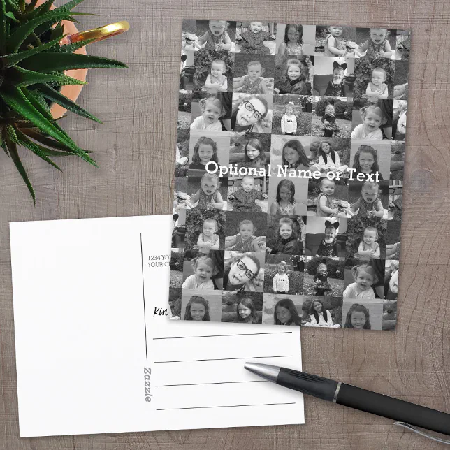 16 Photo Collage template - add favorite pictures Postcard | Zazzle