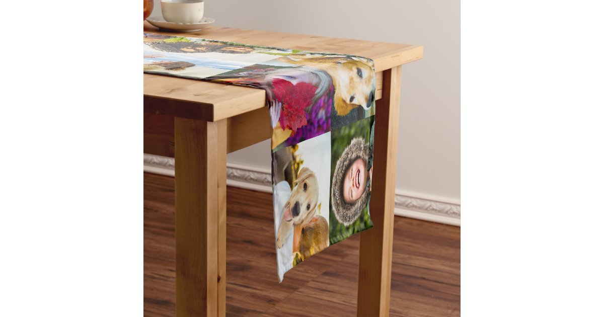 16 Photo Flipped Table Runner | Zazzle