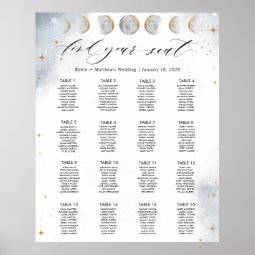 16 Table or Less, Celestial Seating Chart Sign | Zazzle