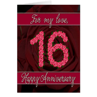 16th Wedding Anniversary Greeting Cards | Zazzle