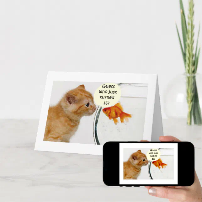 16th BIRTHDAY WISH FROM TALKING GOLDFISH Card | Zazzle