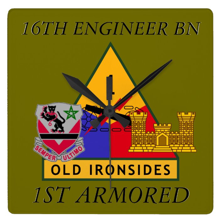 16TH ENGINEER BATTALION 1ST ARMORED CLOCK | Zazzle.com