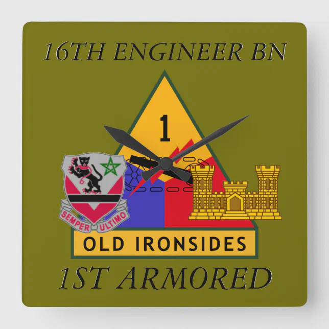 16TH ENGINEER BATTALION 1ST ARMORED CLOCK | Zazzle