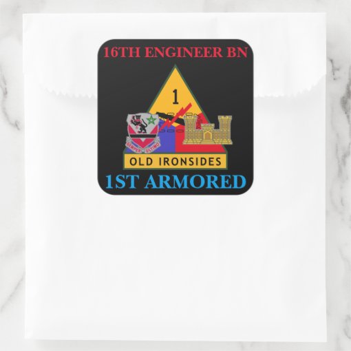 16TH ENGINEER BATTALION 1ST ARMORED STICKERS | Zazzle