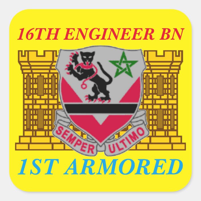 16TH ENGINEER BATTALION 1ST ARMORED STICKERS | Zazzle.com