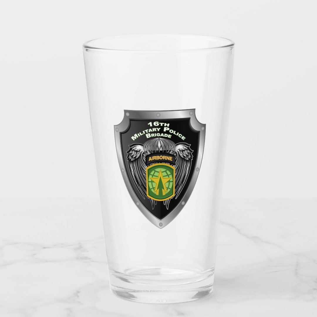 16th Military Police Brigade-Airborne Shield Glass | Zazzle