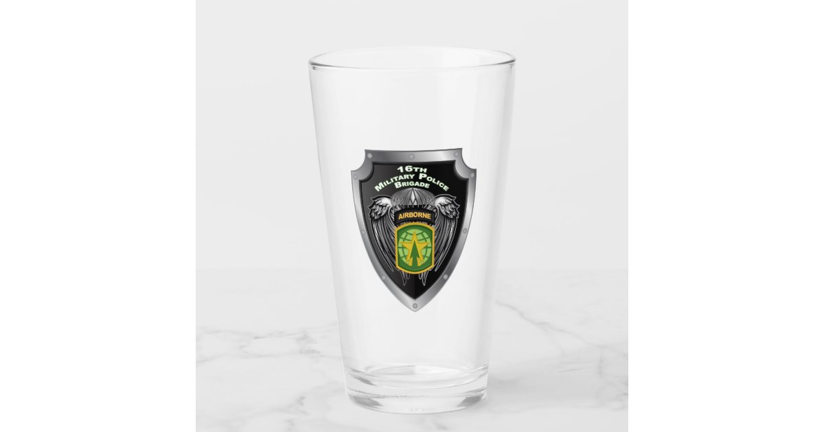 16th Military Police Brigade-Airborne Shield Glass | Zazzle