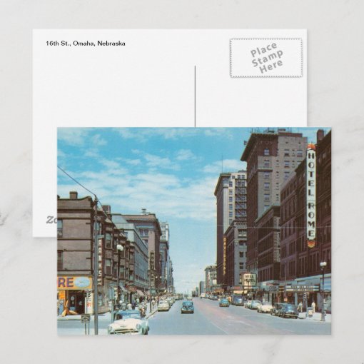 16th St., Omaha, Nebraska Vintage Postcard | Zazzle