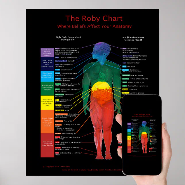 16x20" Roby Chart:Where beliefs affect anatomy Poster | Zazzle