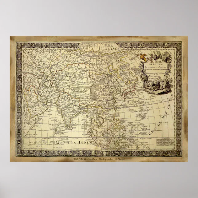 1700 AD OLD WORLD MAP Art Poster | Zazzle