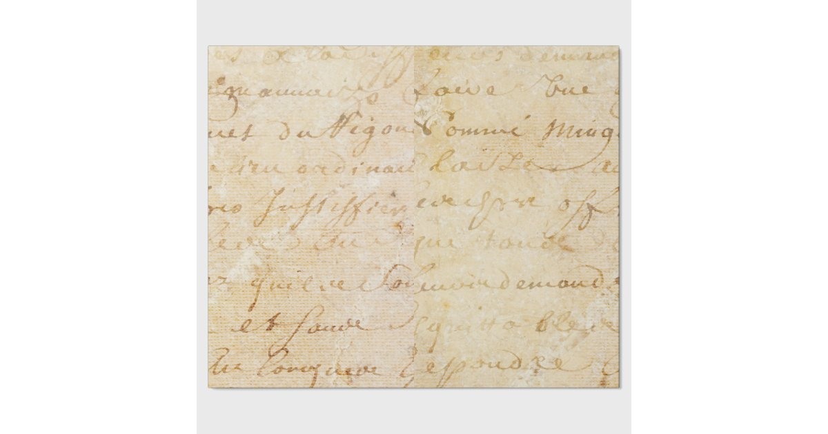 1700s Vintage French Antique Script Background Wrapping Paper | Zazzle