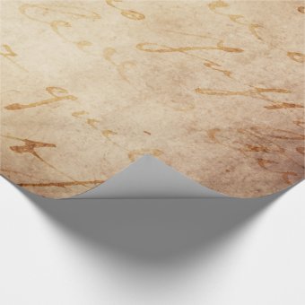 1700s Vintage French Lettered Script Parchment Wrapping Paper | Zazzle