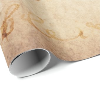 1700s Vintage French Lettered Script Parchment Wrapping Paper | Zazzle