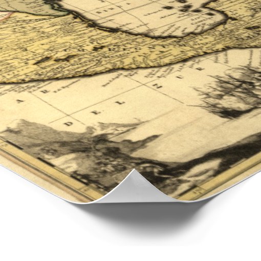 1710 Map of Mexico, Caribbean and North America Poster | Zazzle