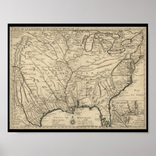 1718 Delisle Map of America Poster | Zazzle.com
