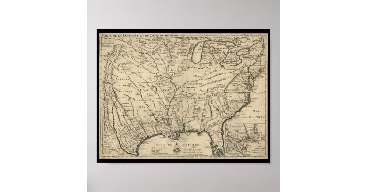 1718 Delisle Map of America Poster | Zazzle
