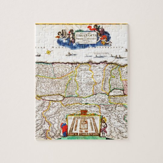 1720 Funck Map of Israel Palestine Holy Land Jigsaw Puzzle | Zazzle.com