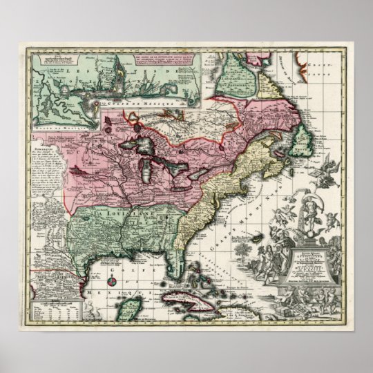 1720 Map of the Colonies of North America Poster | Zazzle.com