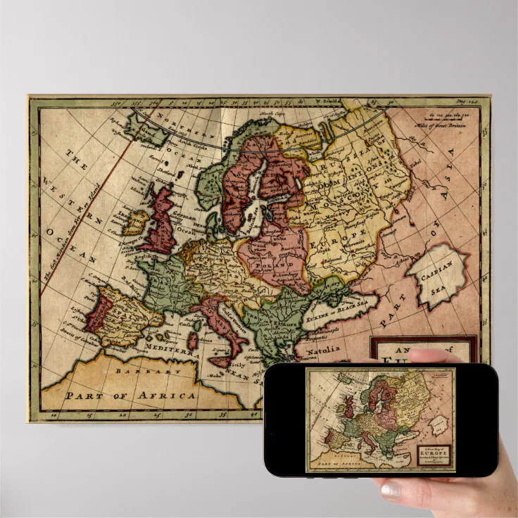 1721 Map of Europe Poster | Zazzle