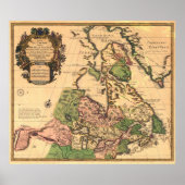 1730 Map of Canada Poster | Zazzle