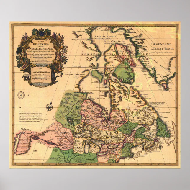 1730 Map of Canada Poster | Zazzle
