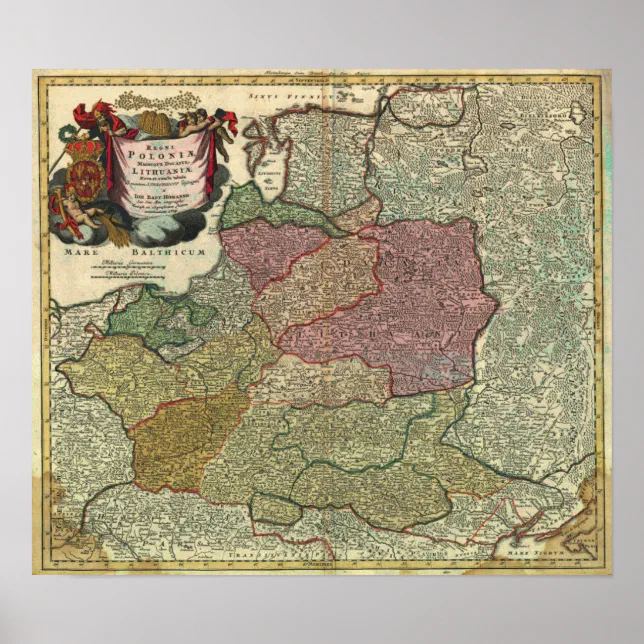 1739 Map of Poland Poster | Zazzle