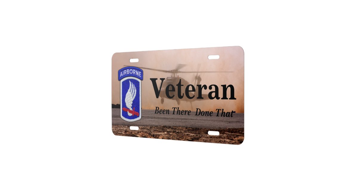 173rd airborne brigade sky soldiers veterans vets license plate | Zazzle