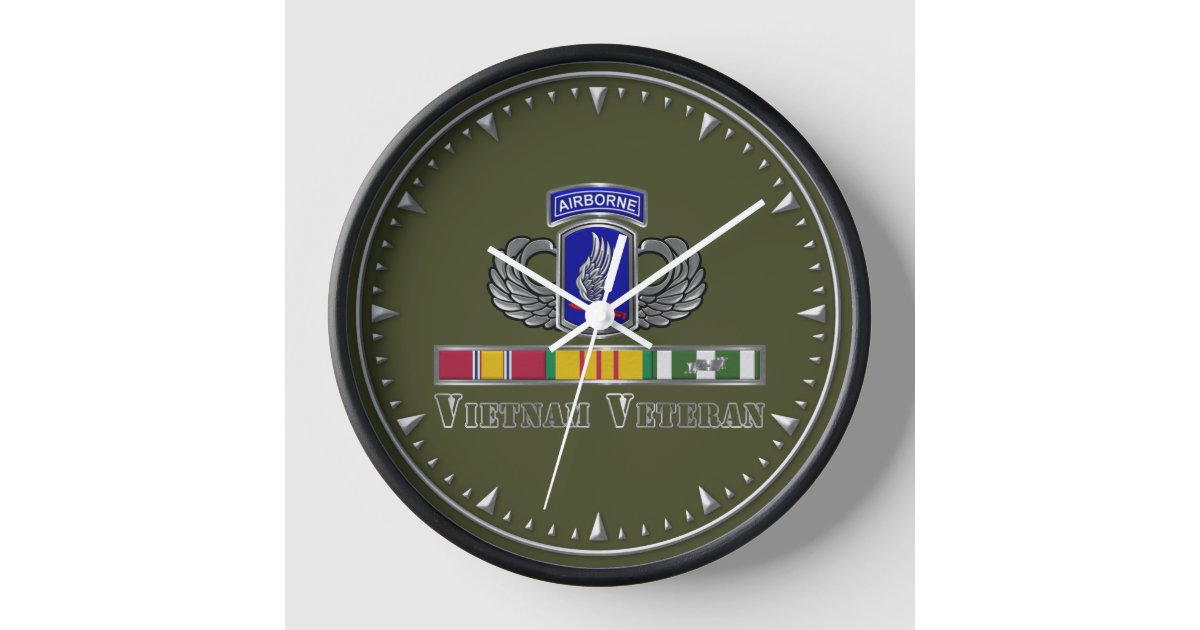 173rd Airborne Brigade Vietnam Veteran Clock | Zazzle