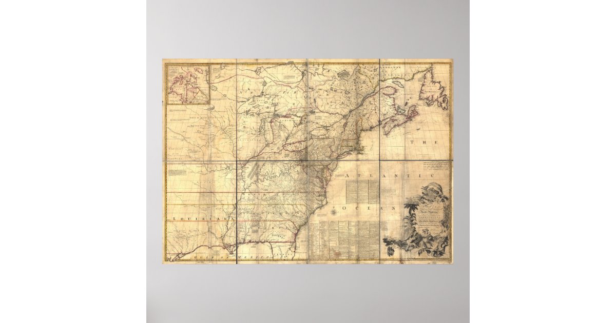 1757 - Thirteen Colonies Poster | Zazzle