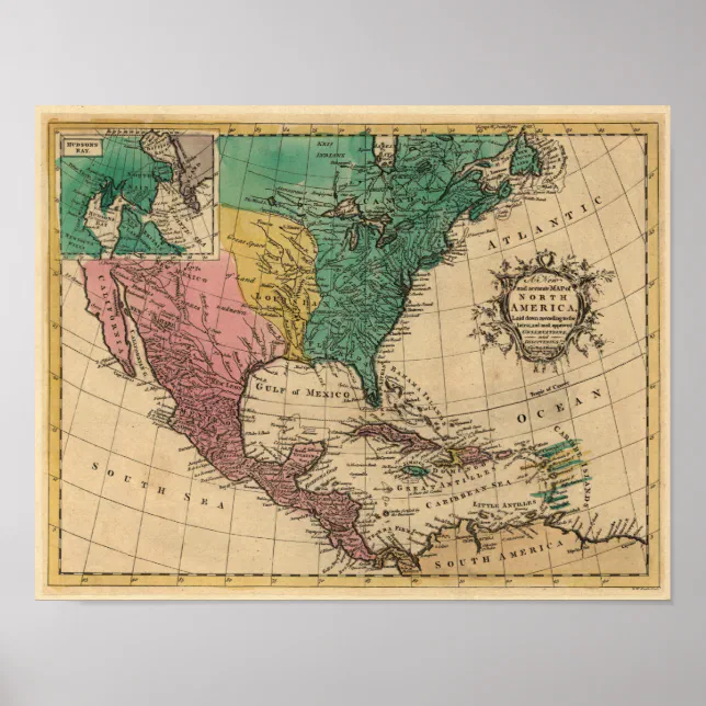 1763 North America Map Poster | Zazzle
