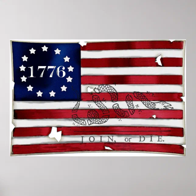 1776 American Flag Poster | Zazzle