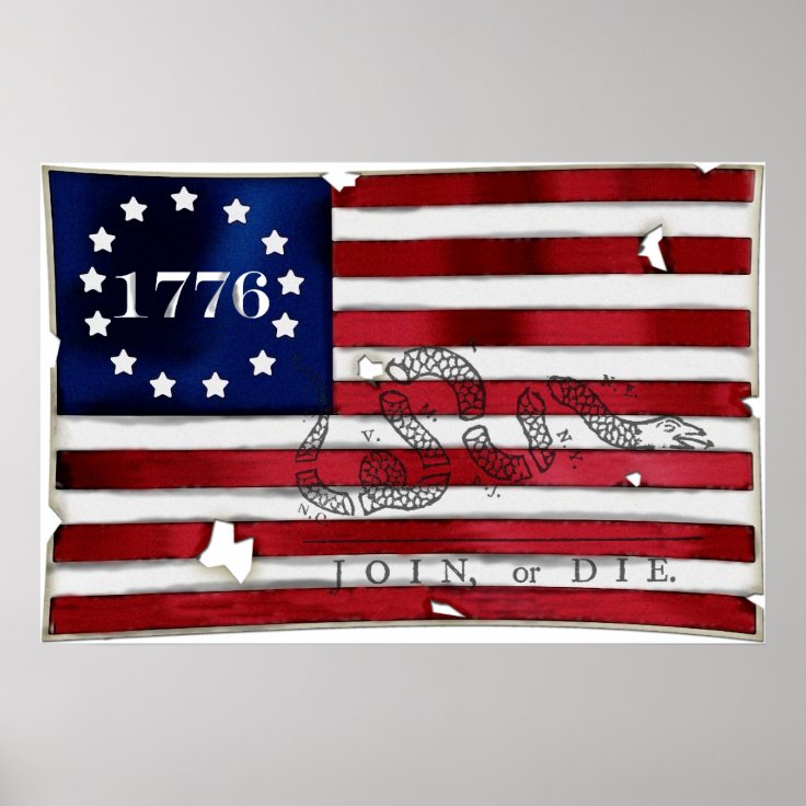 1776 American Flag Poster | Zazzle