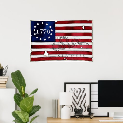 1776 American Flag Poster | Zazzle