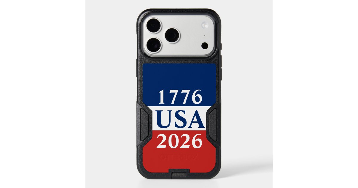1776 USA 2026 Red White and Blue Patriotic Otterbox iPhone Case | Zazzle