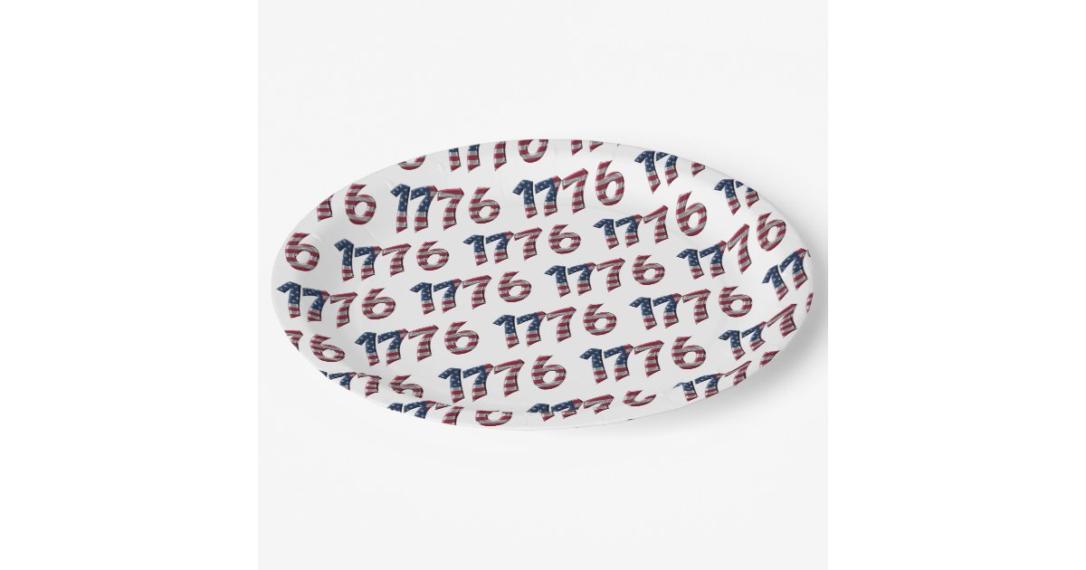 1776 Year of Declaration of Independence USA Paper Plates | Zazzle