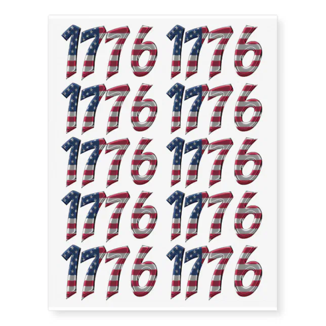 1776 Year of Independence Day USA Party Tattoos | Zazzle