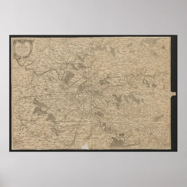 1780 Map of Paris, Historic City Map, Antique Plan Poster | Zazzle