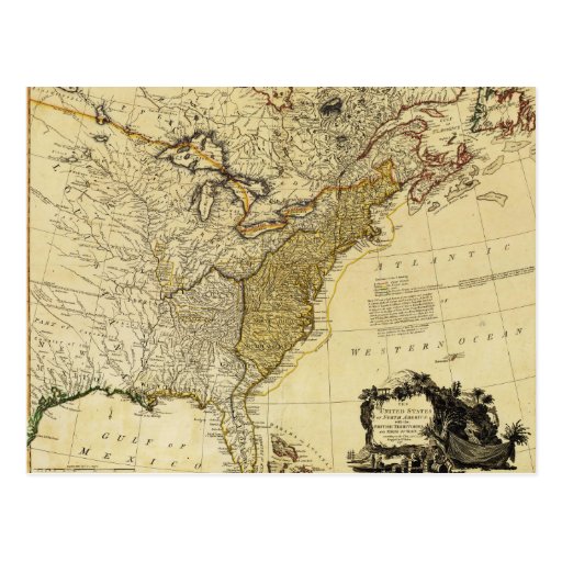 1784 Map of the United States of America by Faden Postcard | Zazzle