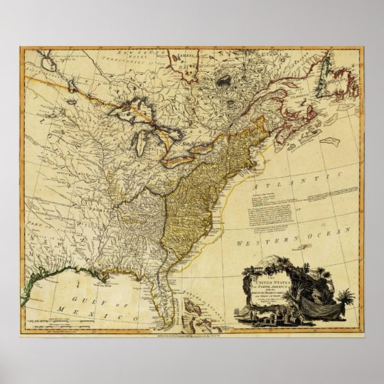1784 Map of the United States of America by Faden Poster | Zazzle.com