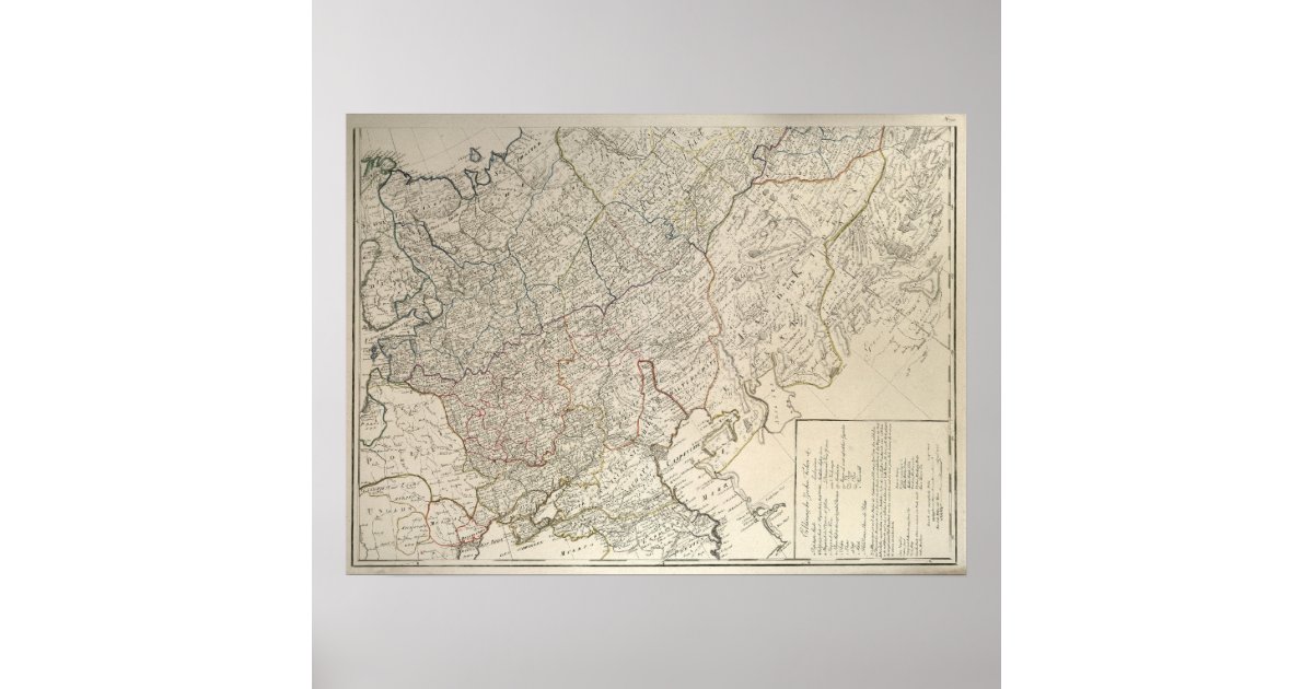 1792 Map of Russian Empire Poster | Zazzle