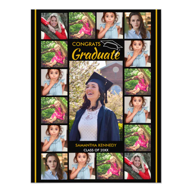 17 Photo Collage Template Congrats Graduate Poster | Zazzle