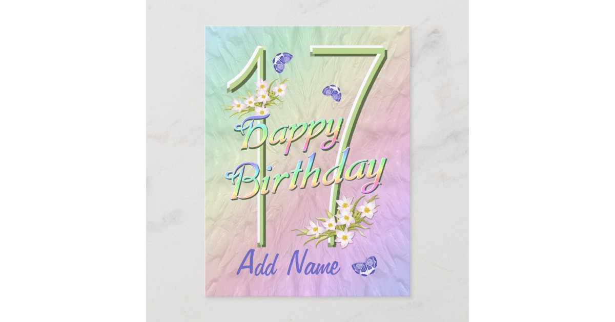 17th Birthday Butterfly Dance Postcard | Zazzle